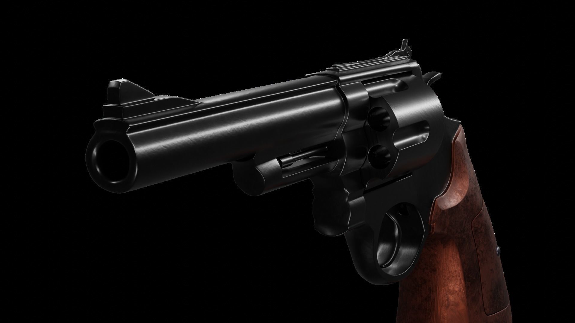Old Classic Revolver Gun Silver and Black With Bullets 3D model | CGTrader