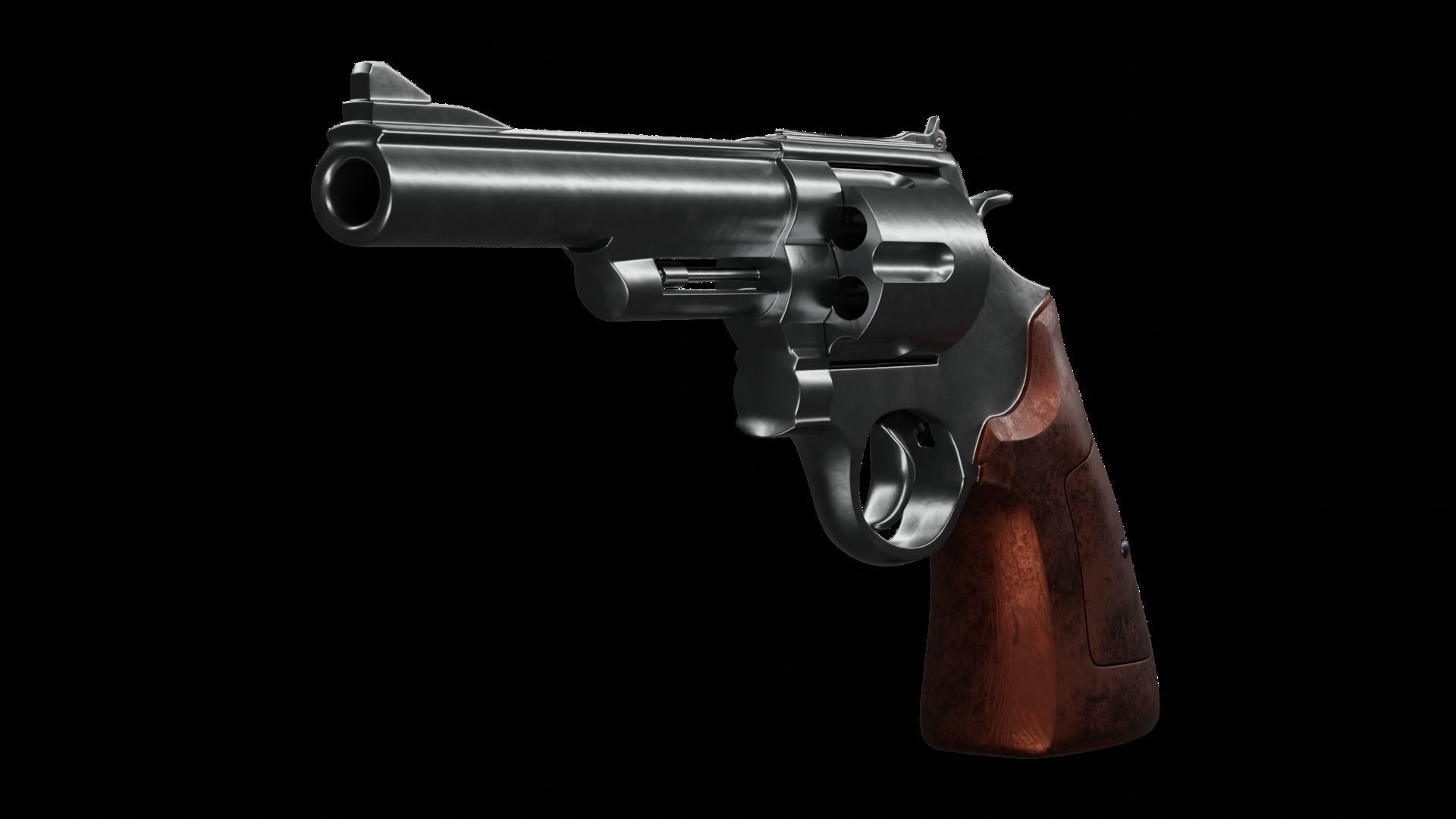 Old Classic Revolver Gun Silver and Black With Bullets 3D model | CGTrader