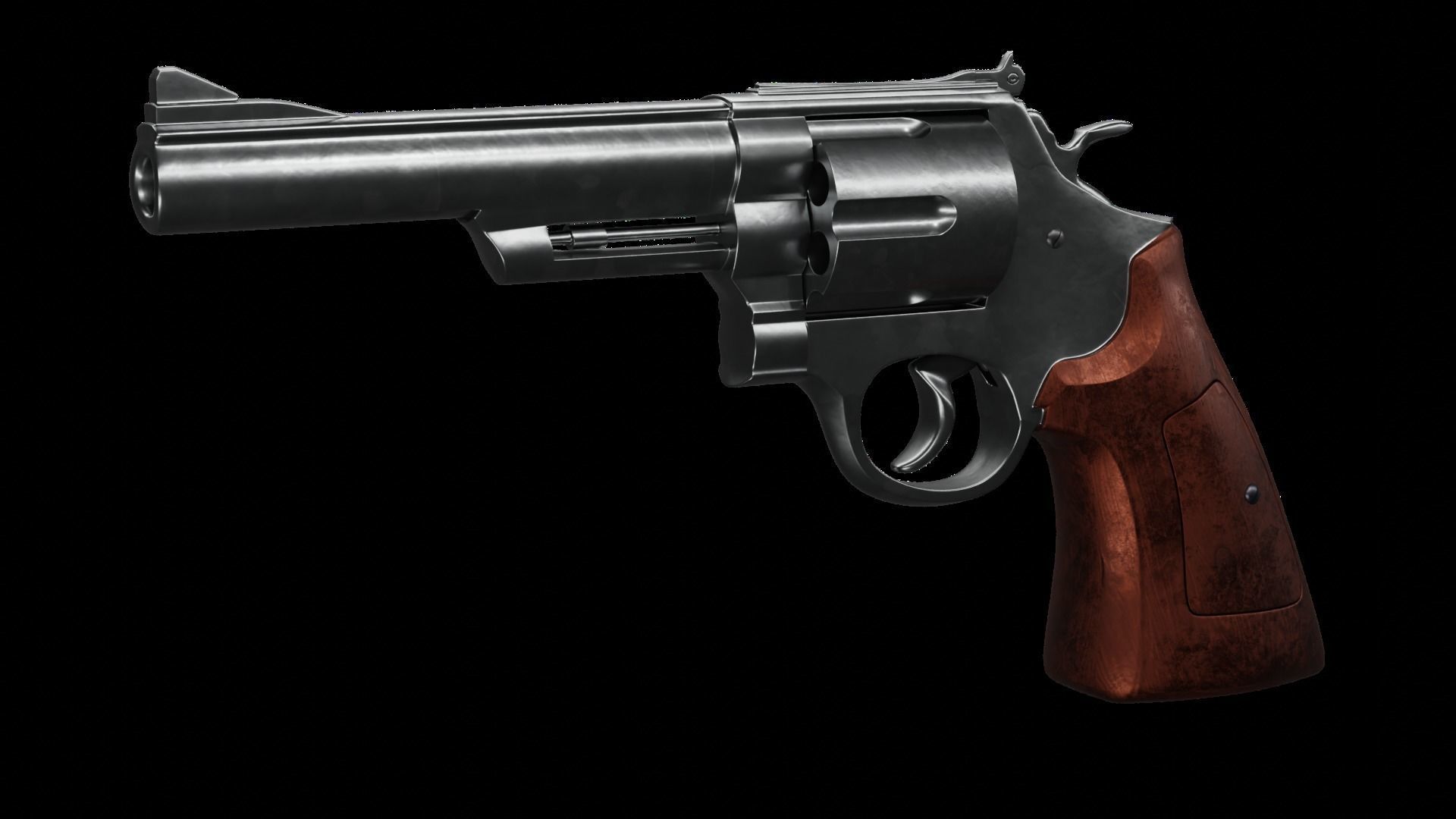 Old Classic Revolver Gun Silver and Black With Bullets 3D model | CGTrader