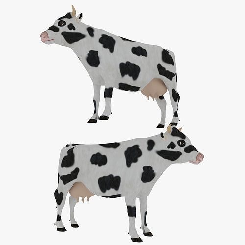 3D model Low Poly Holstein Cow Unwapped 4K VR / AR / low-poly | CGTrader