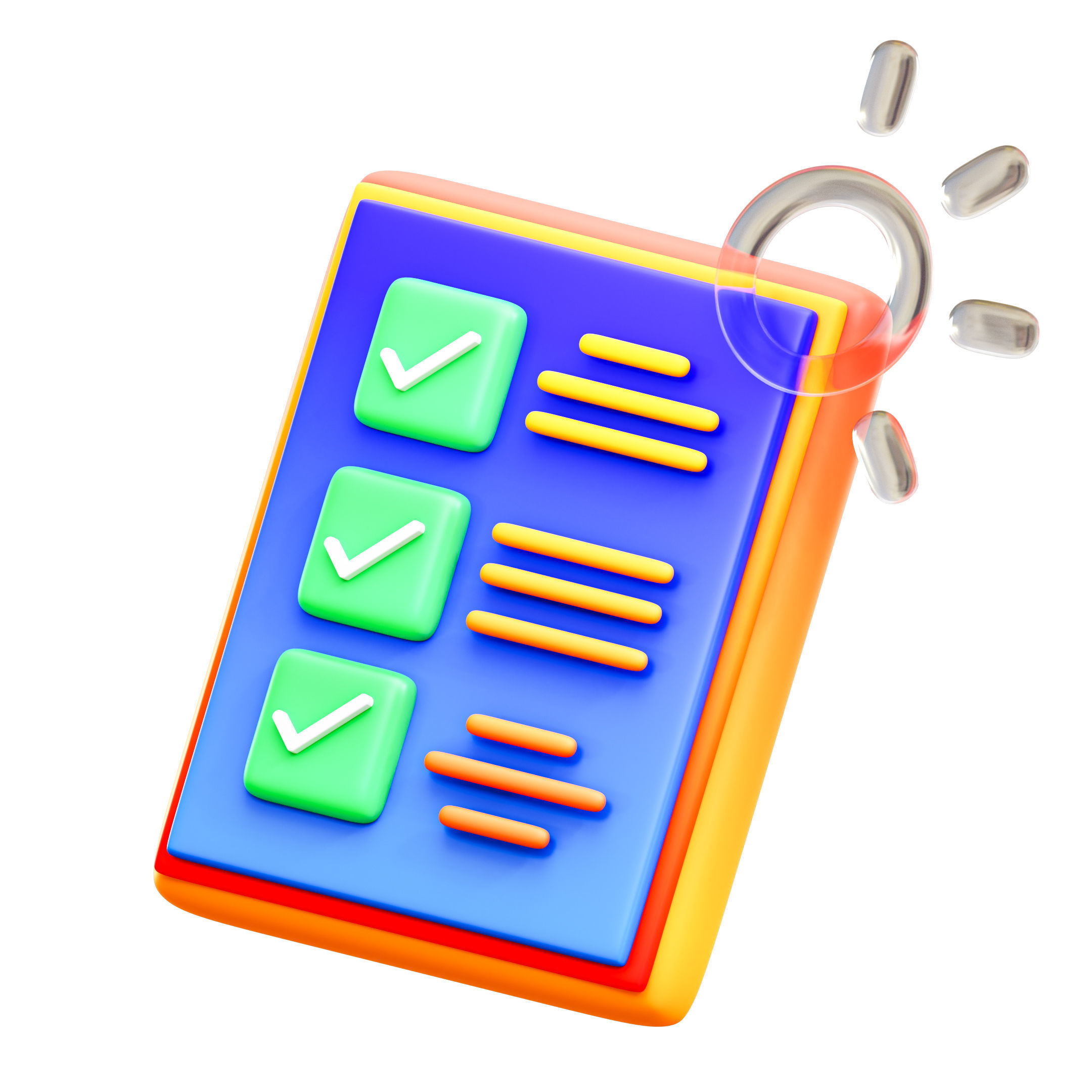 3D model Checklist icon for mac os x VR / AR / low-poly | CGTrader