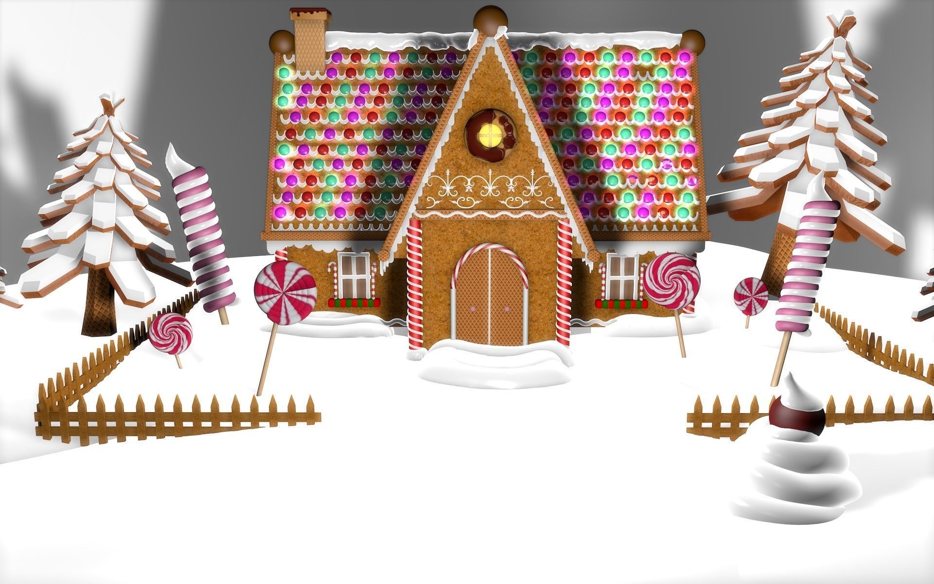 Gingerbread Village V2 Simle house 3D model | CGTrader