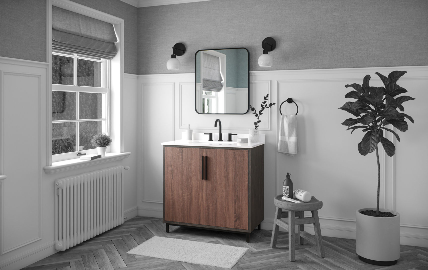 OVE Ira 36 Earthtone Driftwood Vanity 3D model | CGTrader