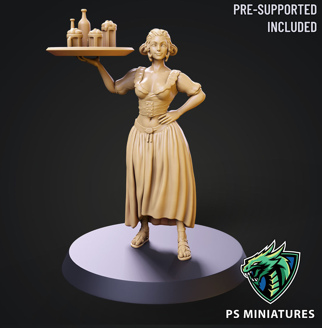 Elf Barmaid 01 - 2 Variants 3D model 3D printable | CGTrader