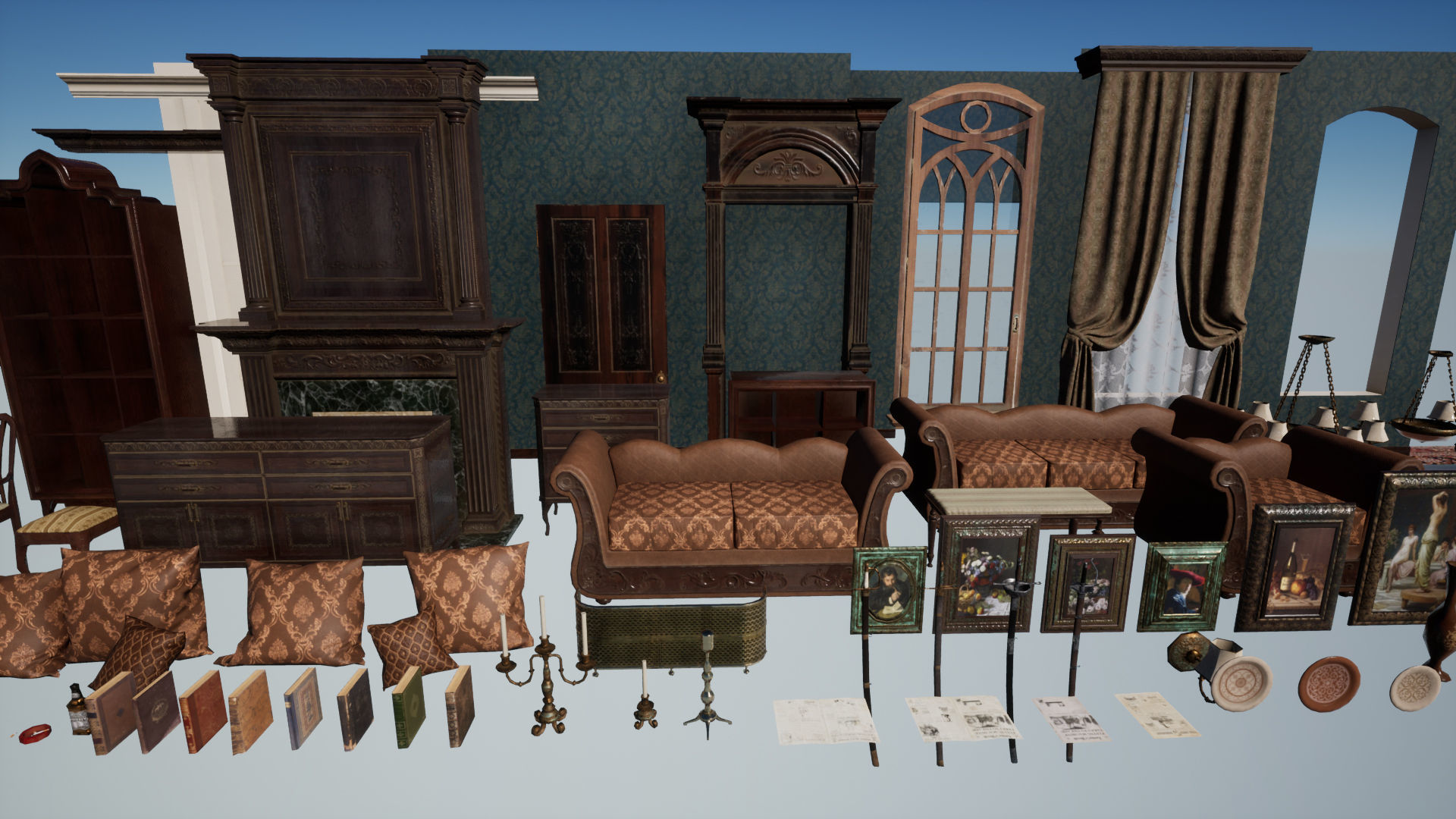 3D model Victorian Living Room VR / AR / low-poly | CGTrader