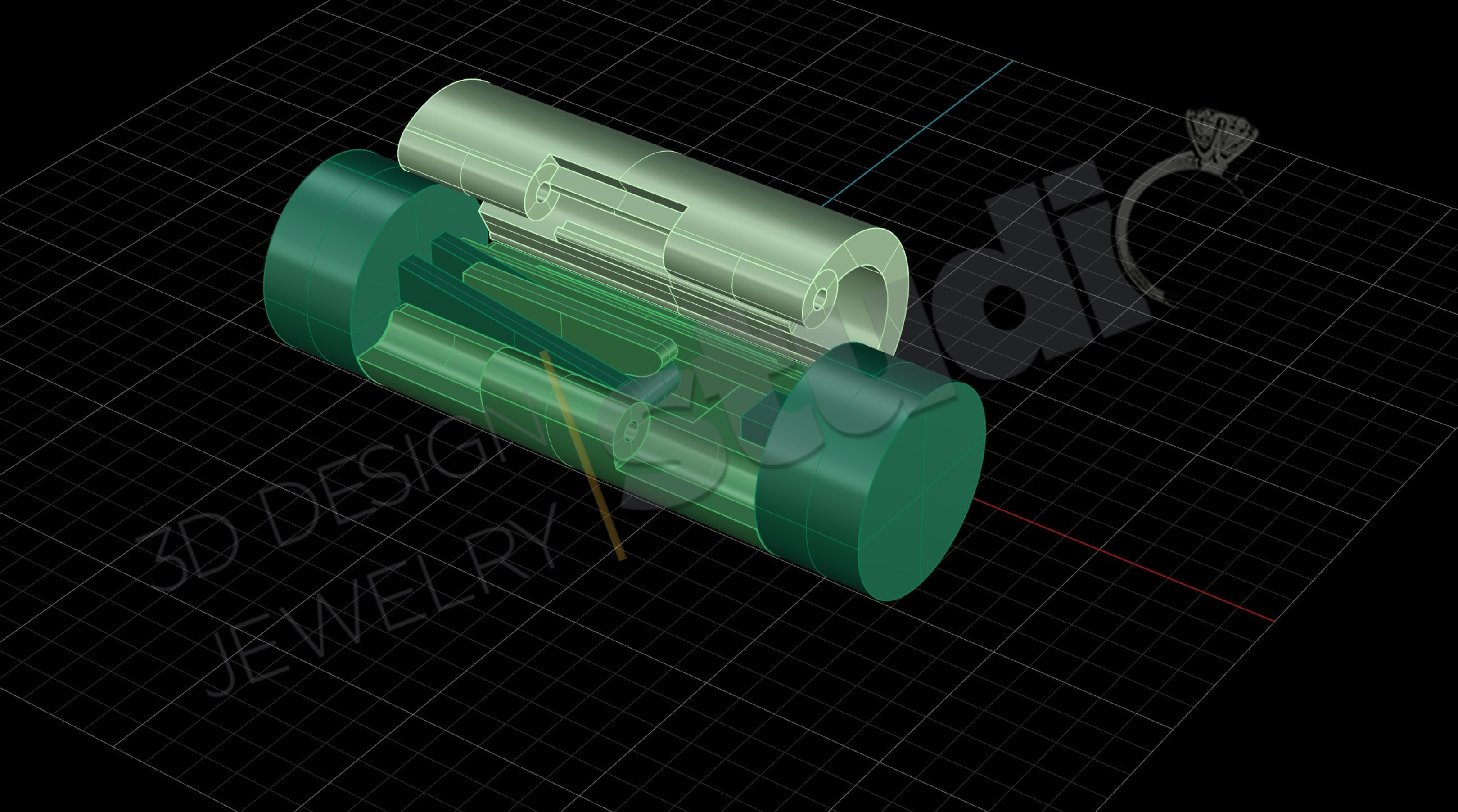 Detailed cylinder clasp 3D model 3D printable | CGTrader