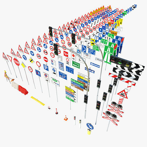 Italian Traffic Signs Collection 3D model | CGTrader