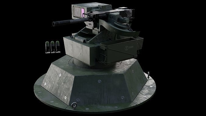 3D model Remote control turret and grenade launcher VR / AR / low-poly ...
