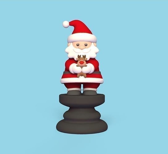 Christmas Chess - Santa Claus 3D model 3D printable | CGTrader