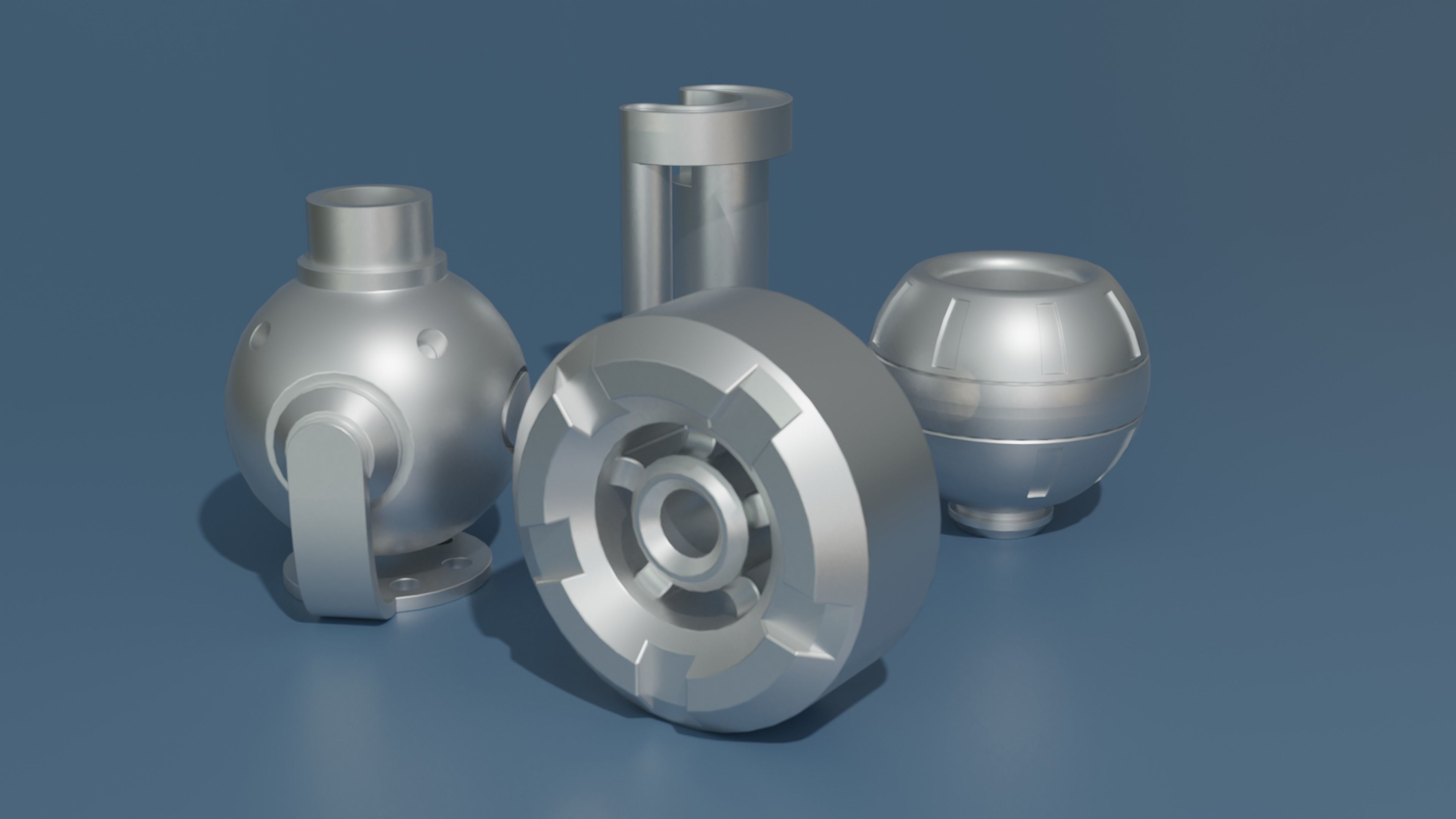 Kitbashing Asset Pack 001 - Metallic Components free VR / AR / low-poly ...