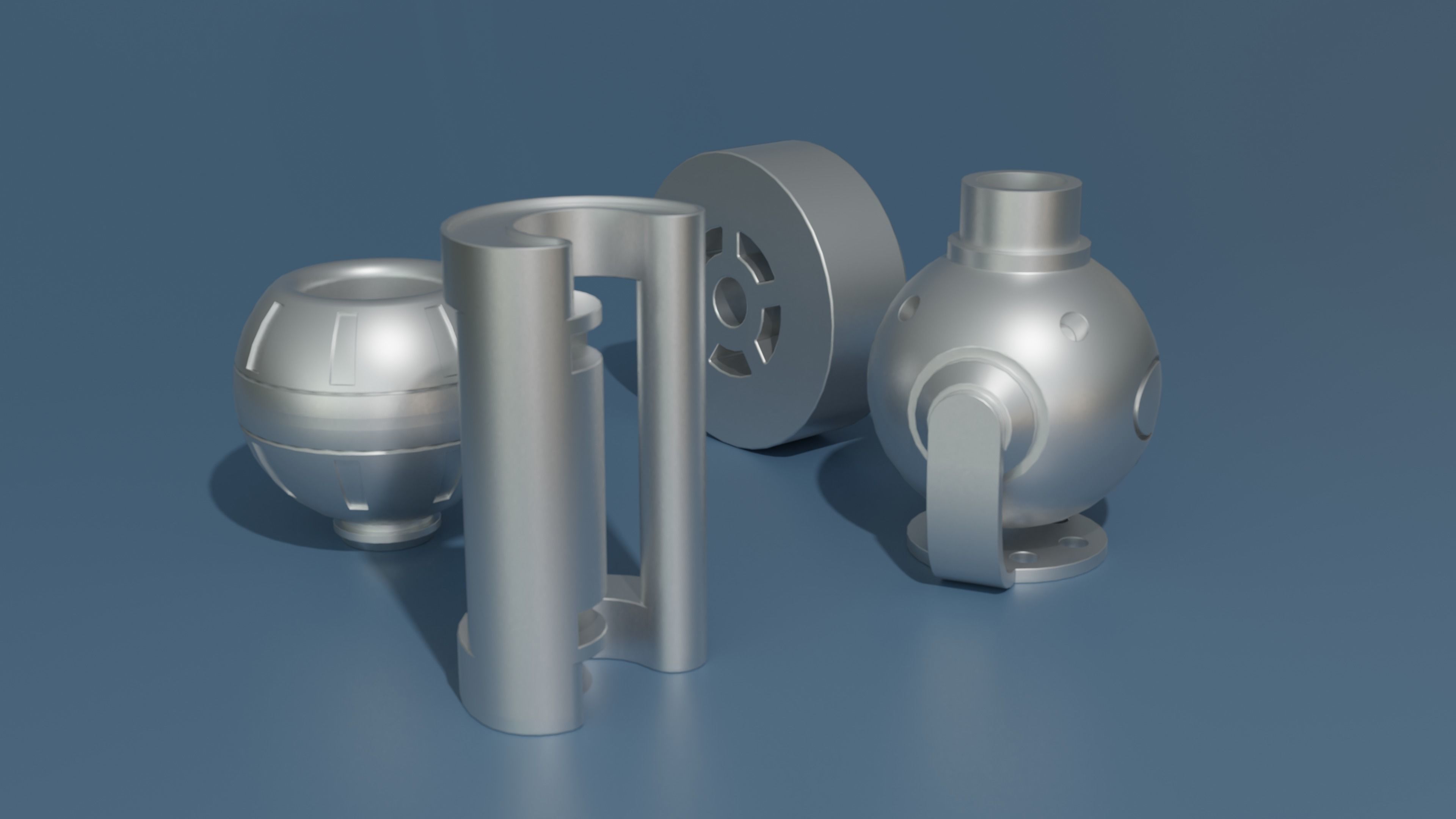 Kitbashing Asset Pack 001 - Metallic Components free VR / AR / low-poly ...