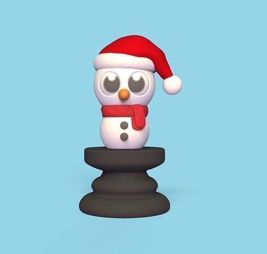 Christmas Chess - Snowman 3D model 3D printable | CGTrader