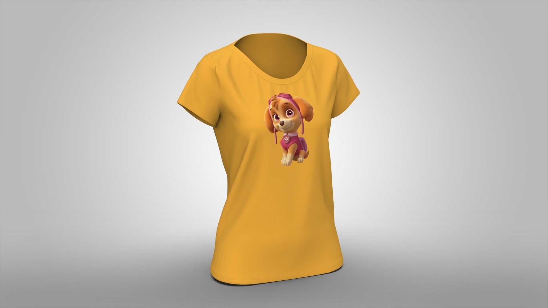 Leaf Neck Women Tee Design 3D model | CGTrader
