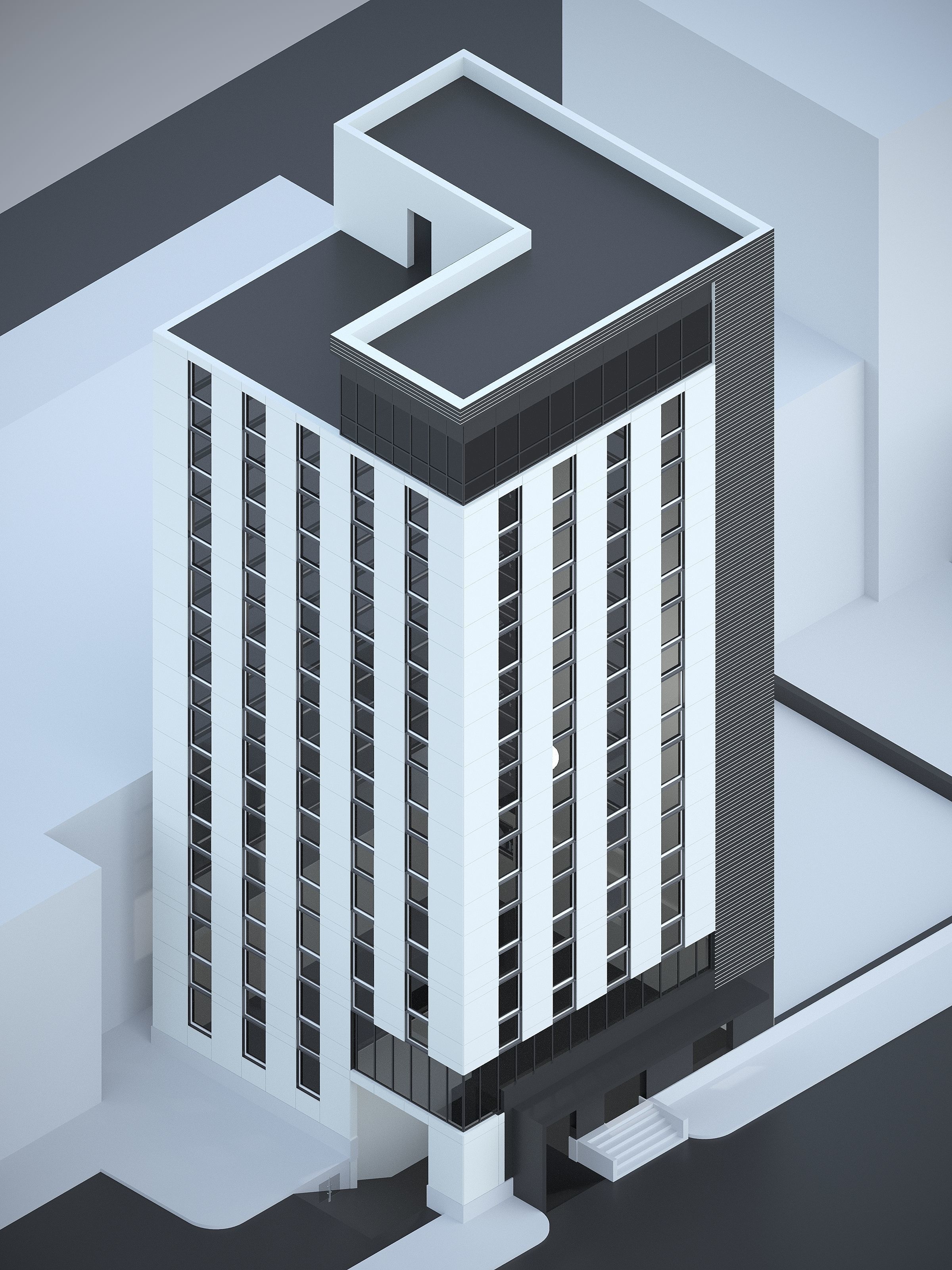 BUILDING FACADE 3D SCENE free VR / AR / low-poly 3D model | CGTrader