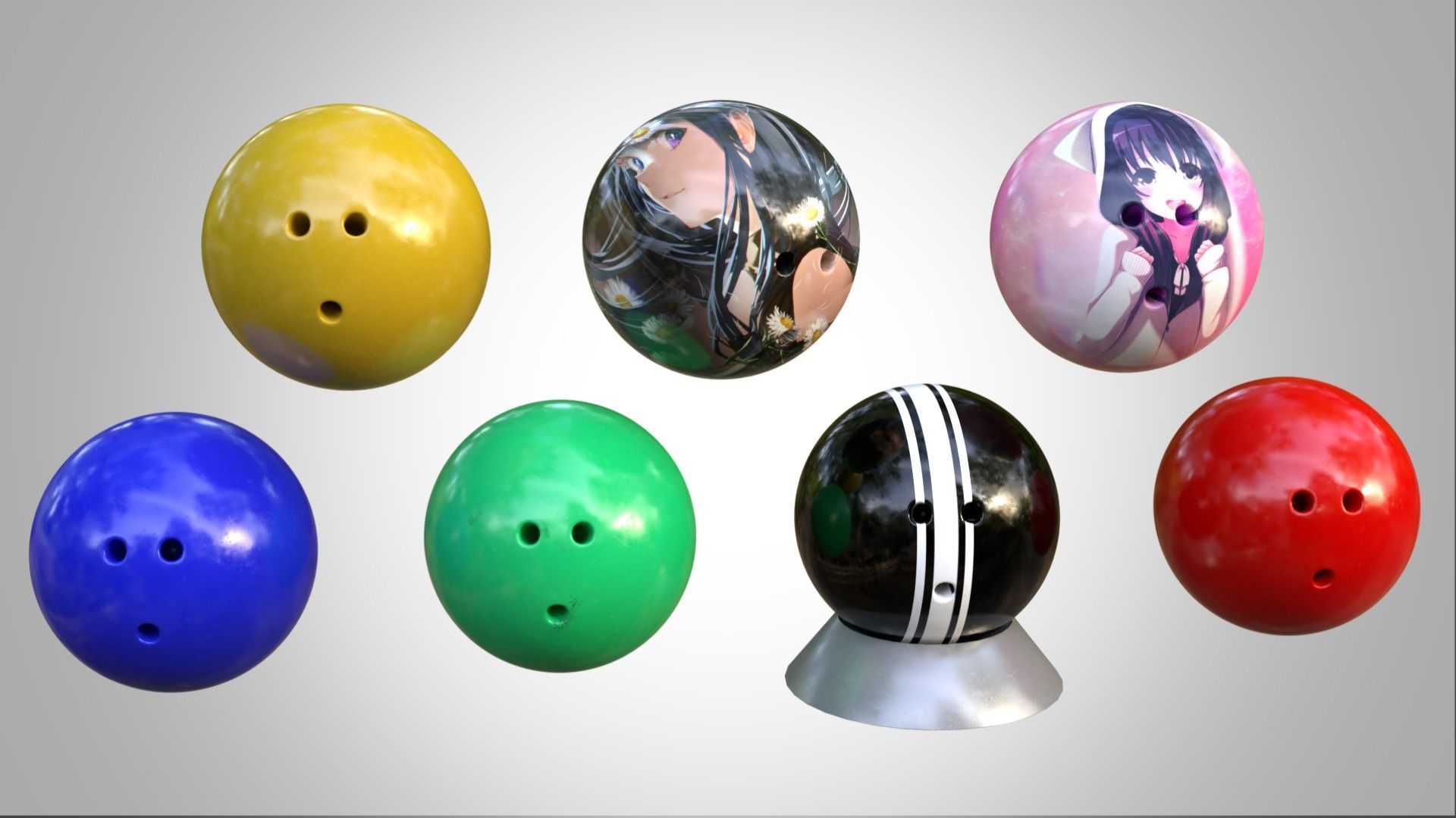 Bowling ball and bowling pin 3D model | CGTrader
