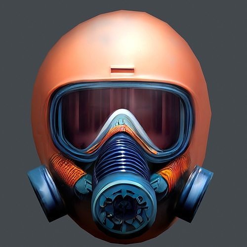 3D model Gas mask helmet scifi Low-poly character art game space VR ...
