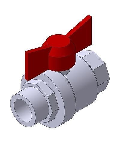 Ball Valve Bugatti 307 three quarters inch 3D model | CGTrader
