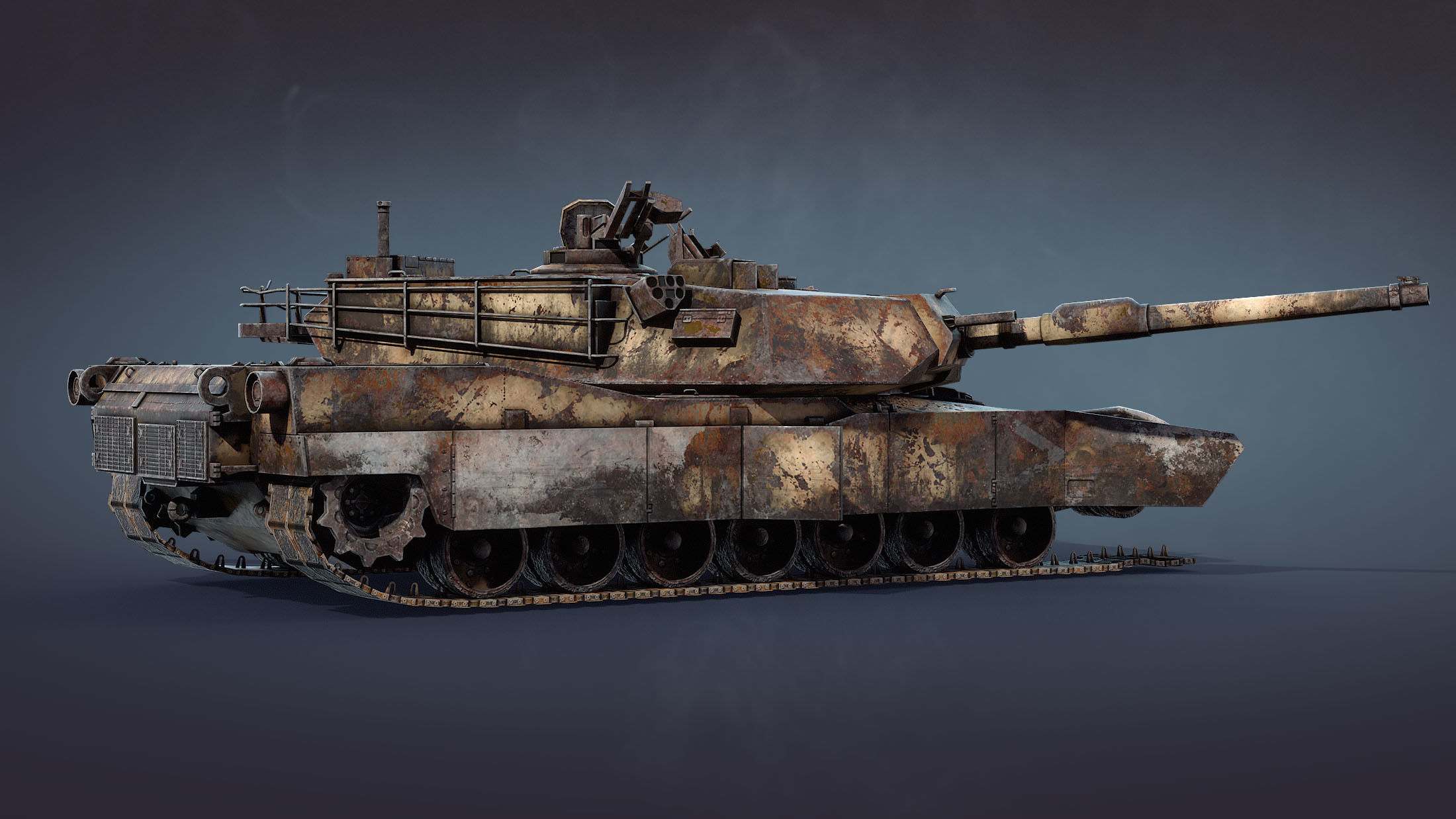 3D model Destroyed tank M1A1 Abrams VR / AR / low-poly | CGTrader