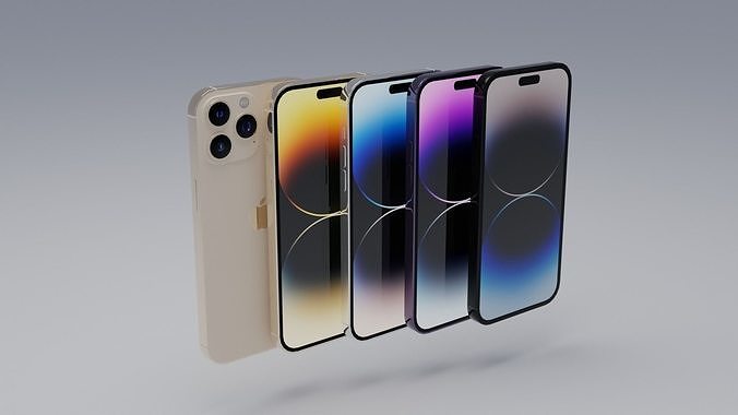 3D model All Iphone 14 Pro Models with colors - 4K texture sets VR / AR ...