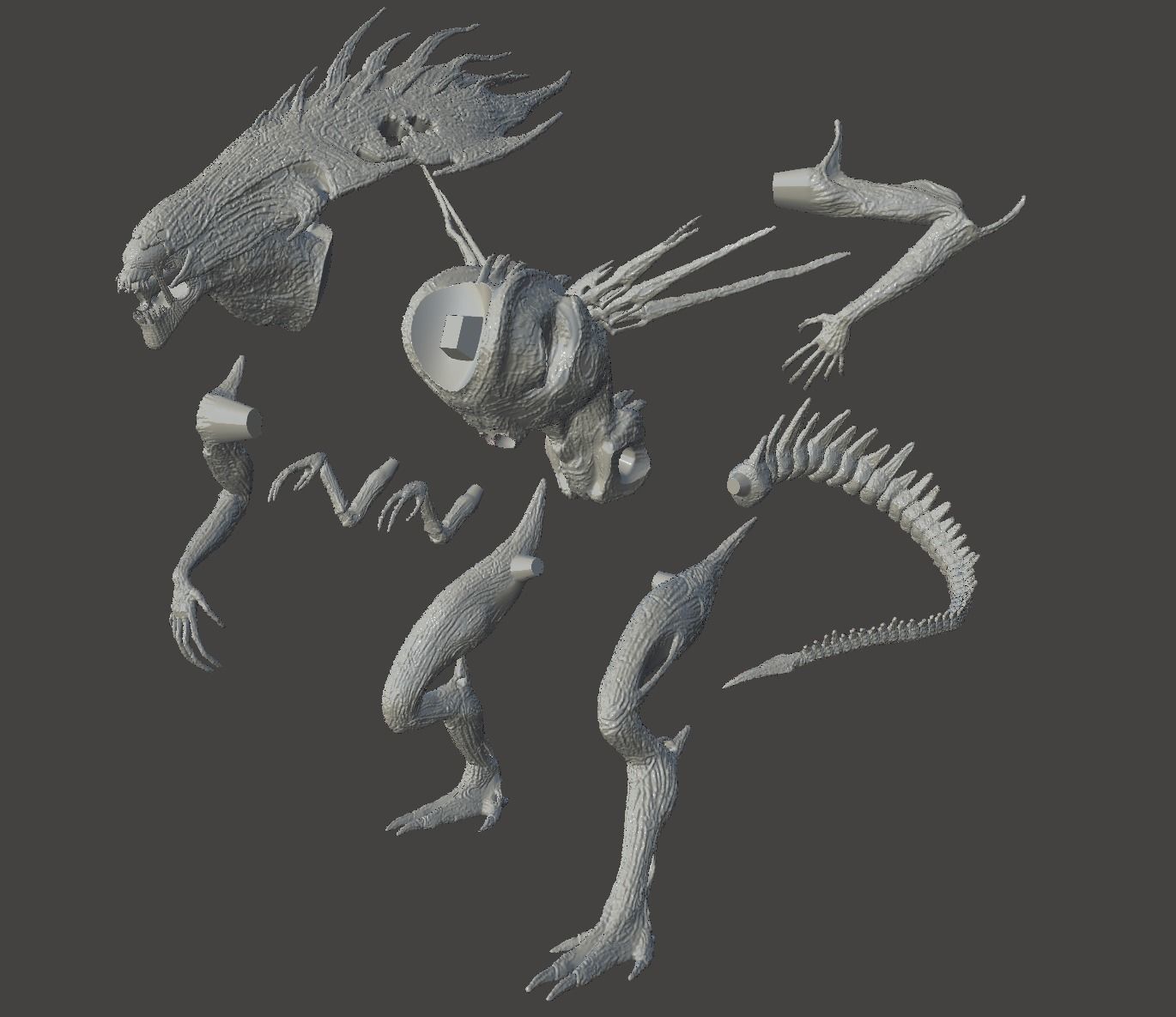 QUEEN ALIEN XENOMORPH - ALIENS MATRIACH AVP 2010 HI-POLY STL 3D model ...