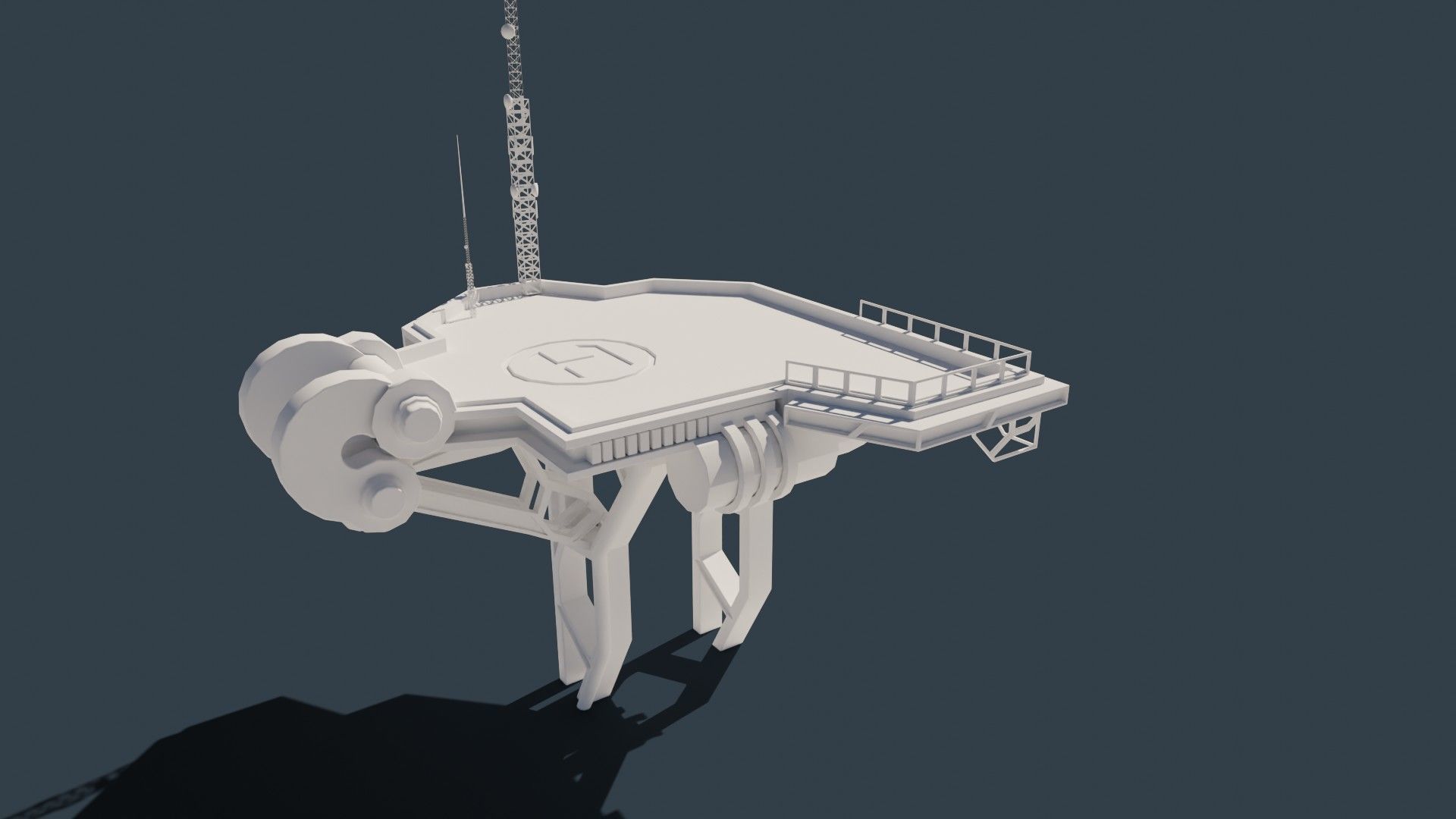 futuristic oil rig structure 3D model | CGTrader