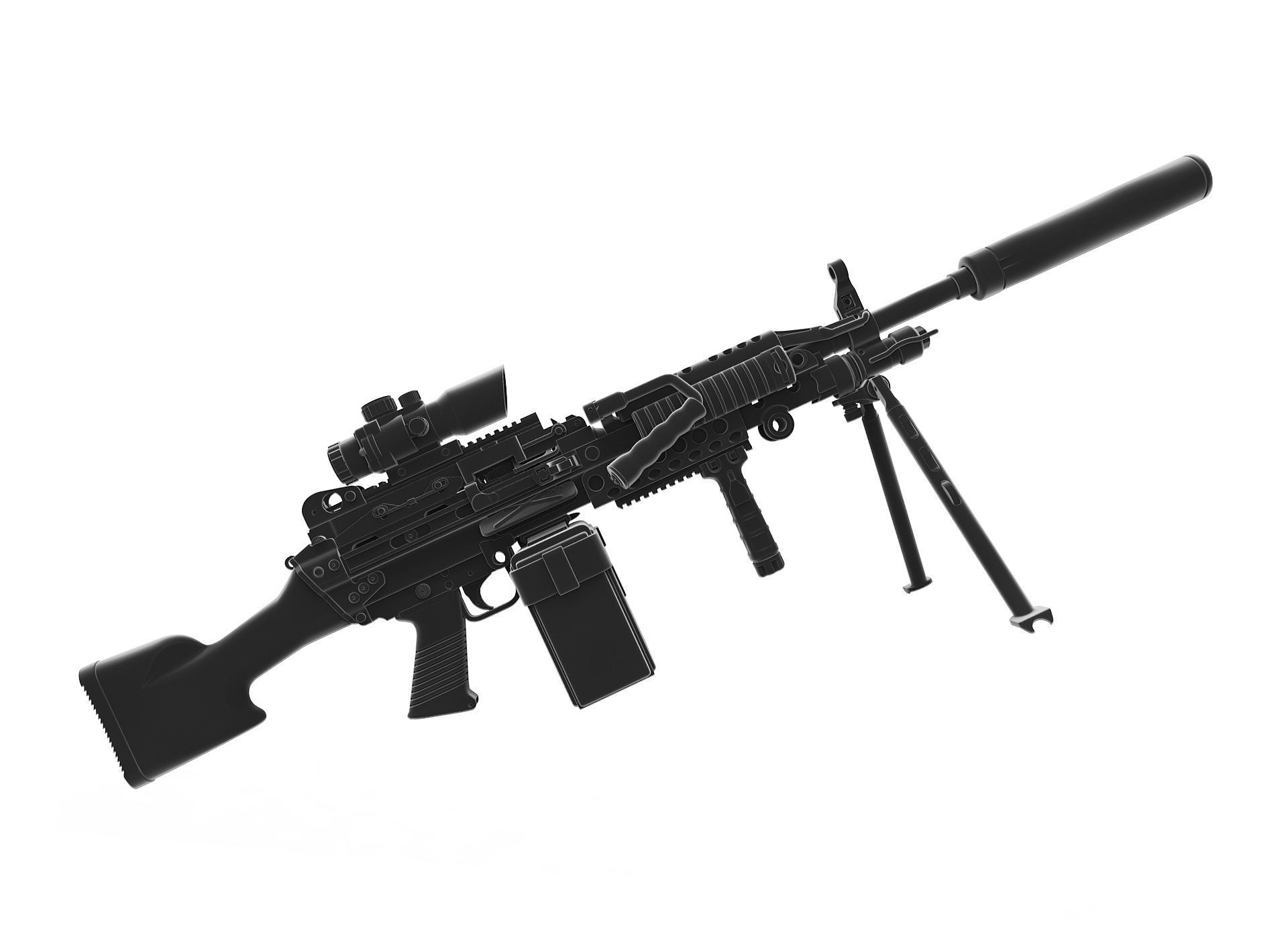 Mk 48 Light Weight Machine Gun 3D model | CGTrader