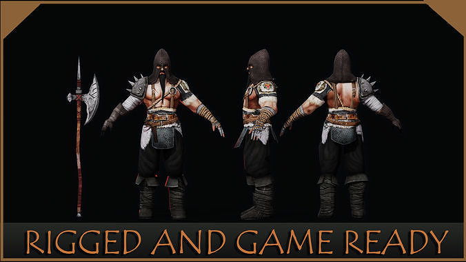 3D model Kataro Oyagi Japanese Enemy Character Lowpoly Game Ready VR ...