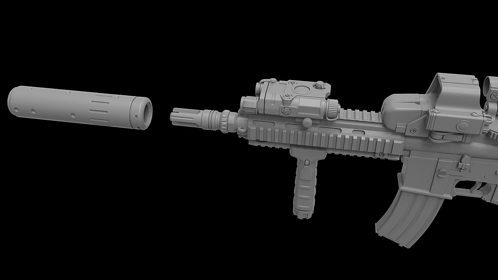 HK416 Assault Rifle 3D model | CGTrader