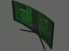 Hacking Computer - Curved Screen free VR / AR / low-poly 3D model ...