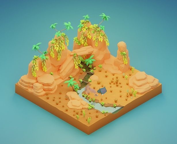 3D model Low poly desert rocks VR / AR / low-poly | CGTrader