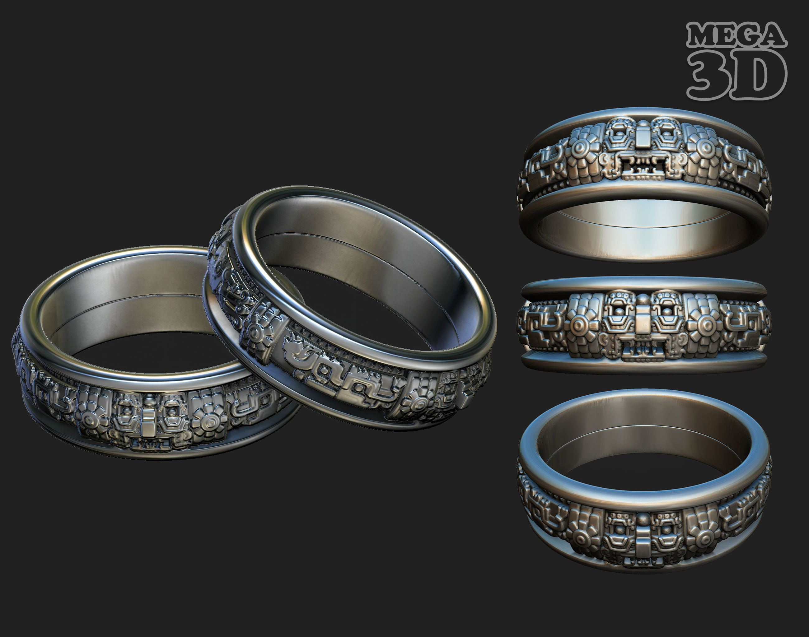 Mazan Inca Aztec Ring 220911 3D model 3D printable | CGTrader