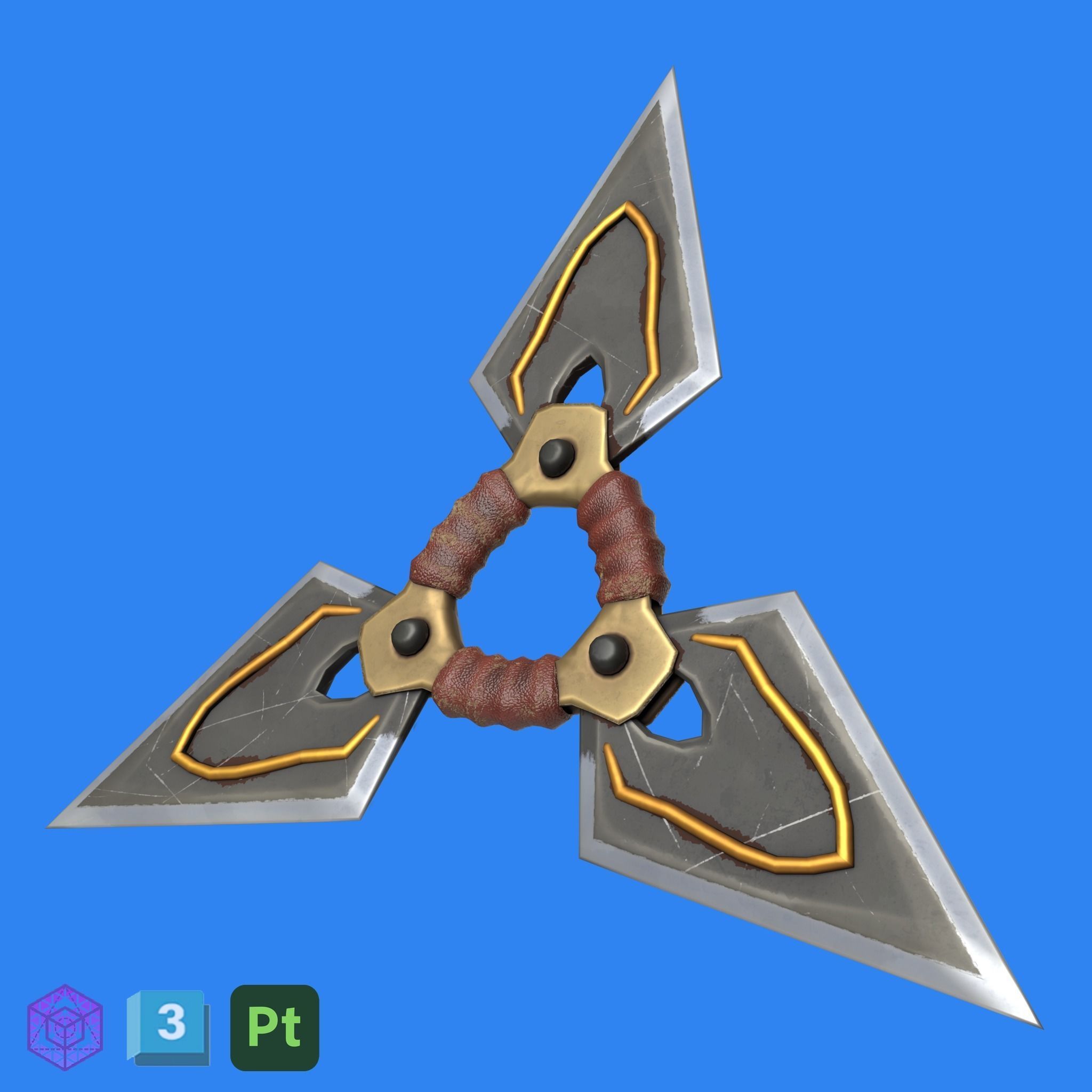 3D model Fuma Shuriken Weapon for Games and Animation VR / AR / low ...