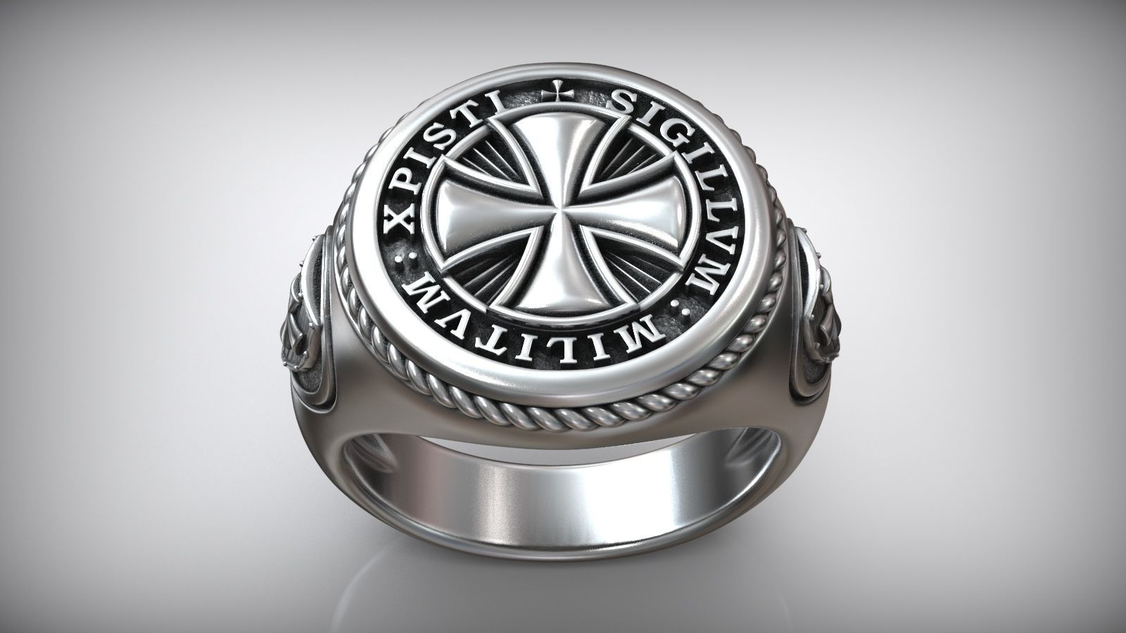 Templar Cross Shield Maltese Symbol Signet 3D model 3D printable | CGTrader