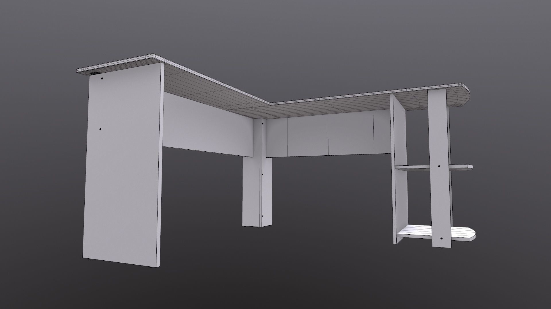 L shape Straight computer desk 3D model | CGTrader