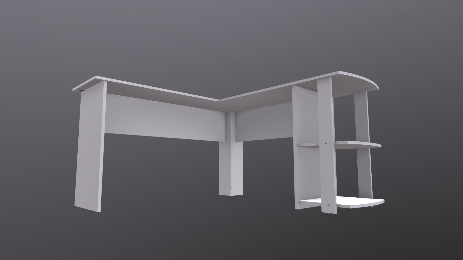 L shape Straight computer desk 3D model | CGTrader