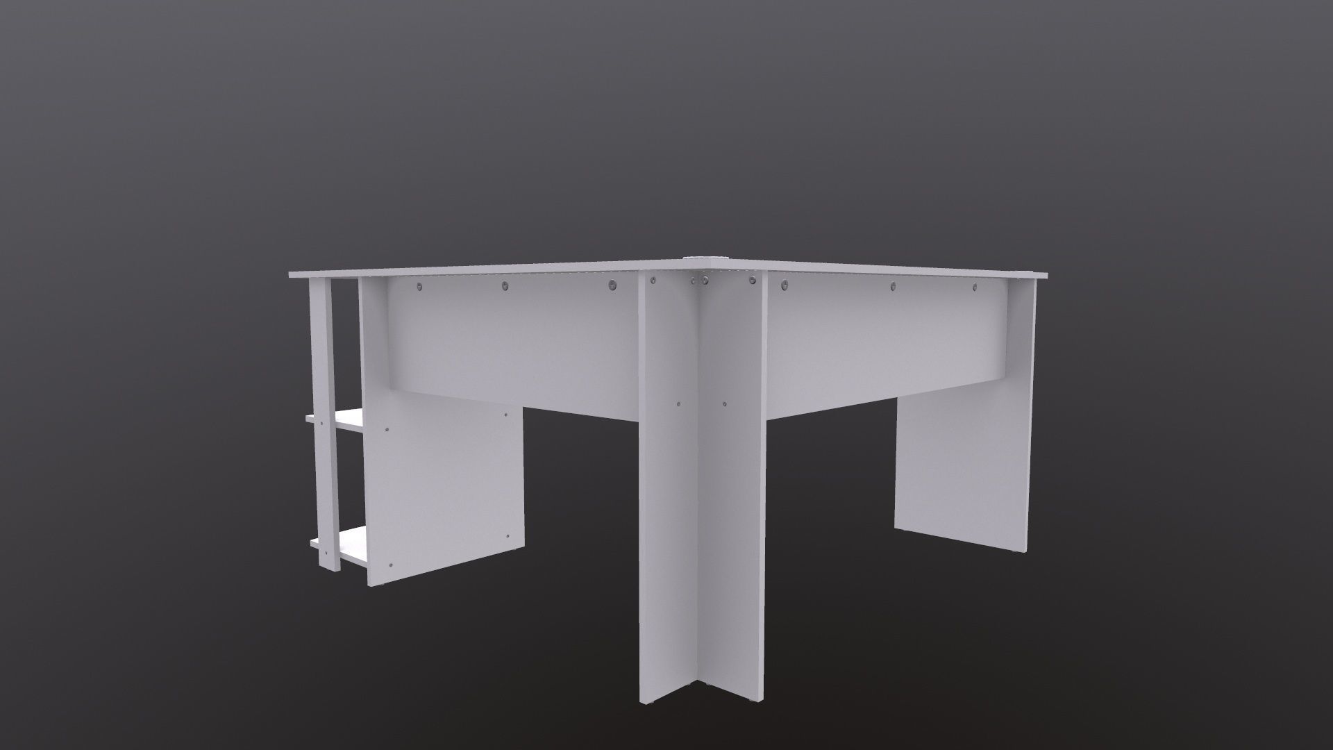 L shape Straight computer desk 3D model | CGTrader