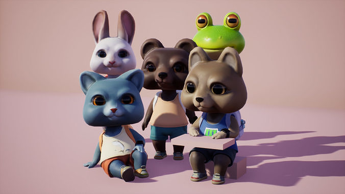 3D model Animals mini VR / AR / low-poly | CGTrader