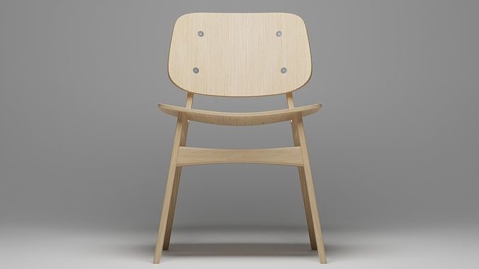 Wood chair - Fredericia Soborg wood chair 1950 3D model | CGTrader