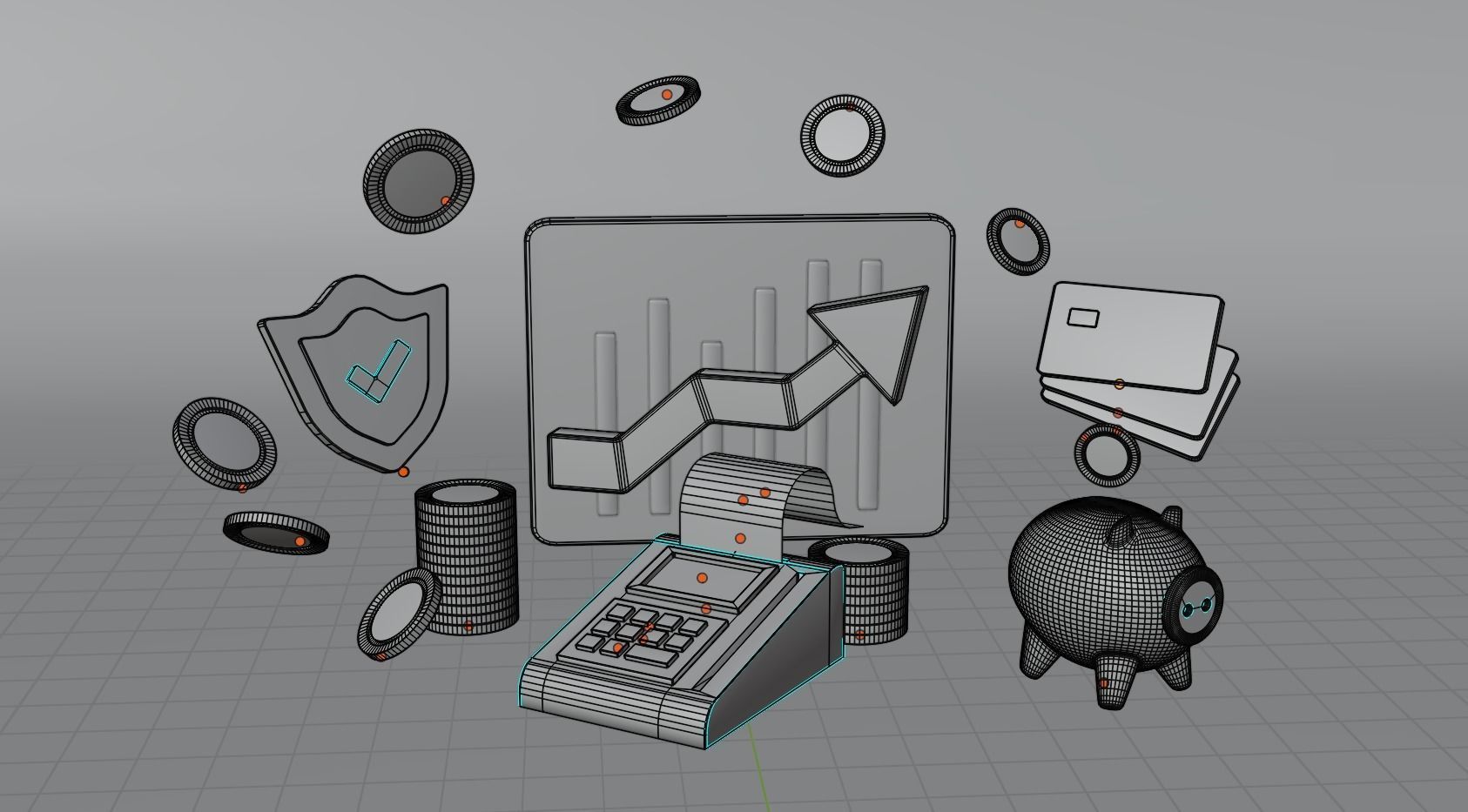 Finance 3D Assets free 3D model | CGTrader