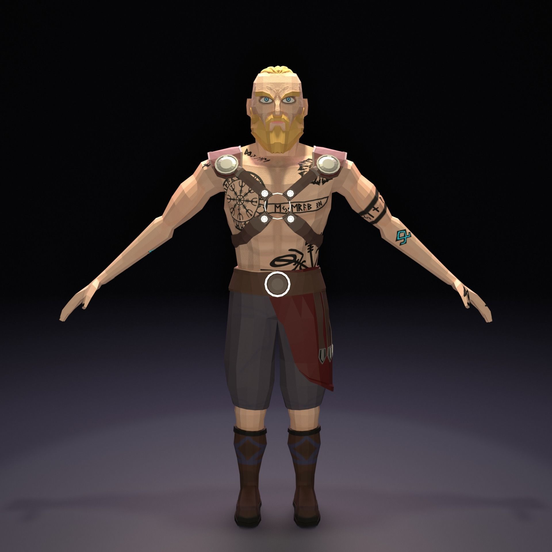Viking - Lowpoly Stylized Low-poly 3D model-GameReady free VR / AR ...