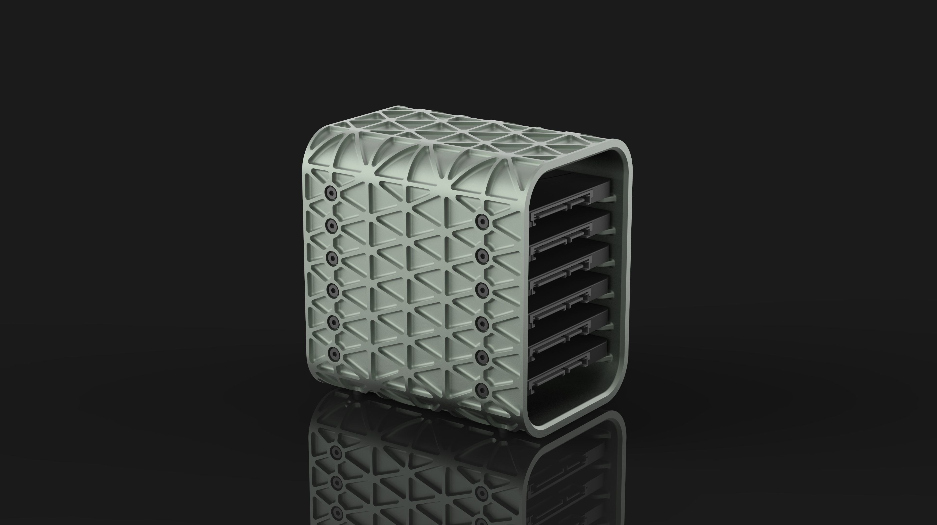 AERO SPACE HARD DRIVE ENCLOSURE - SSD - 6 DRIVE 3D model 3D printable ...
