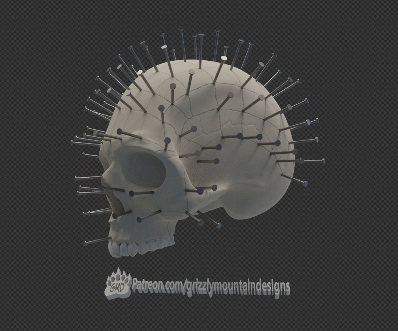 Hellraiser Pinhead style skull with nails ready to print 3D model 3D ...