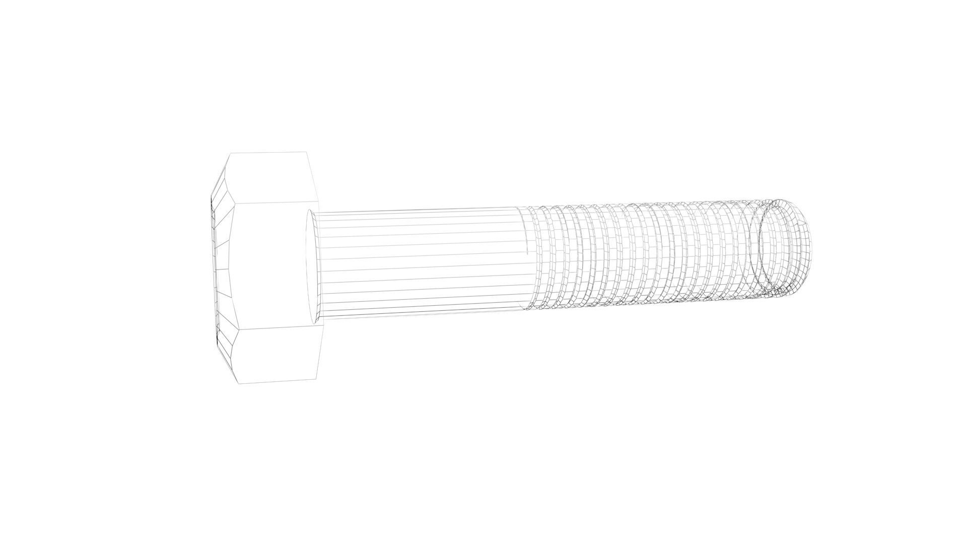 Hex Head and Nut Bolt 3D model | CGTrader