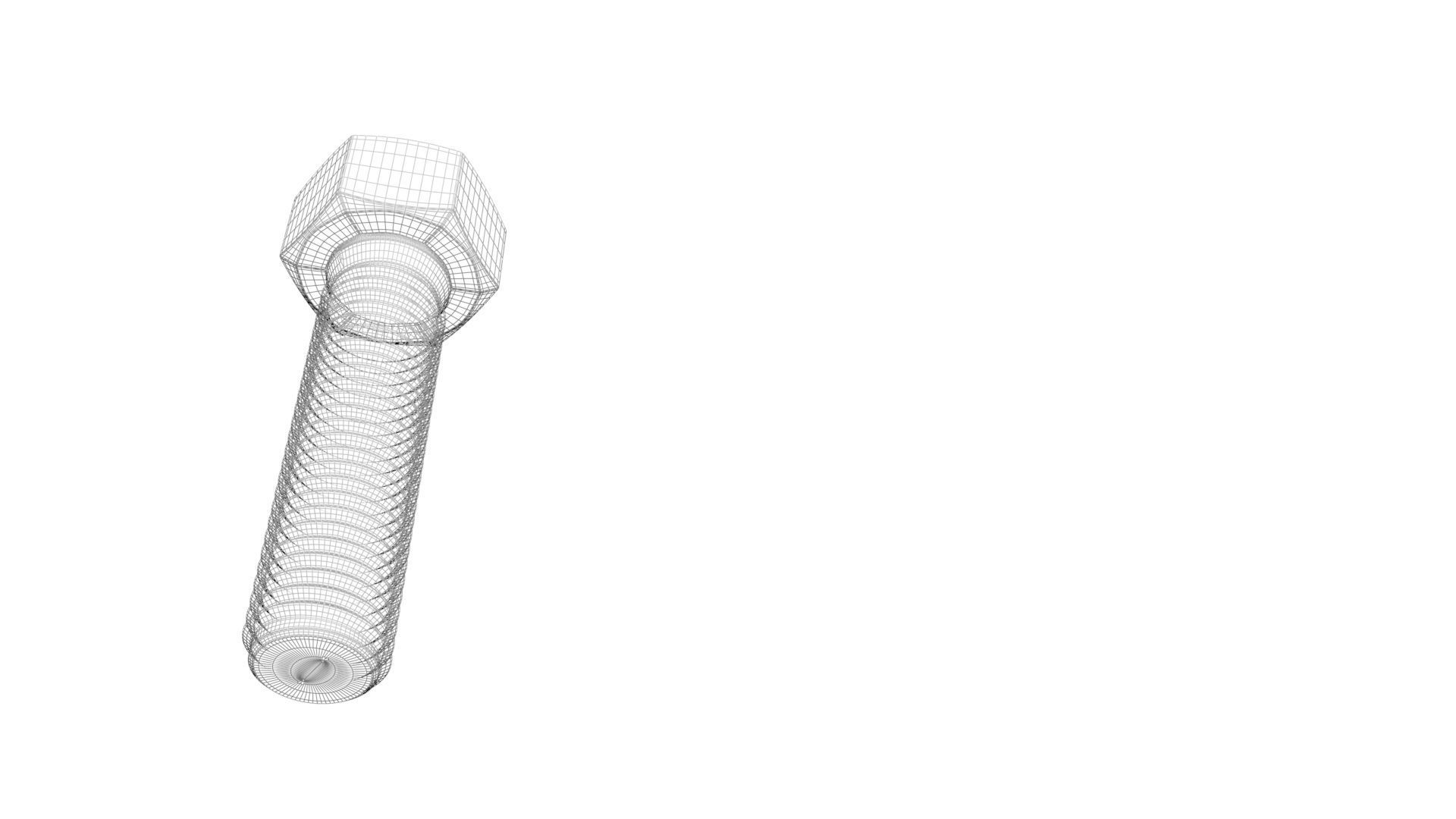 Hex Head and Bolt Nut 3D model | CGTrader