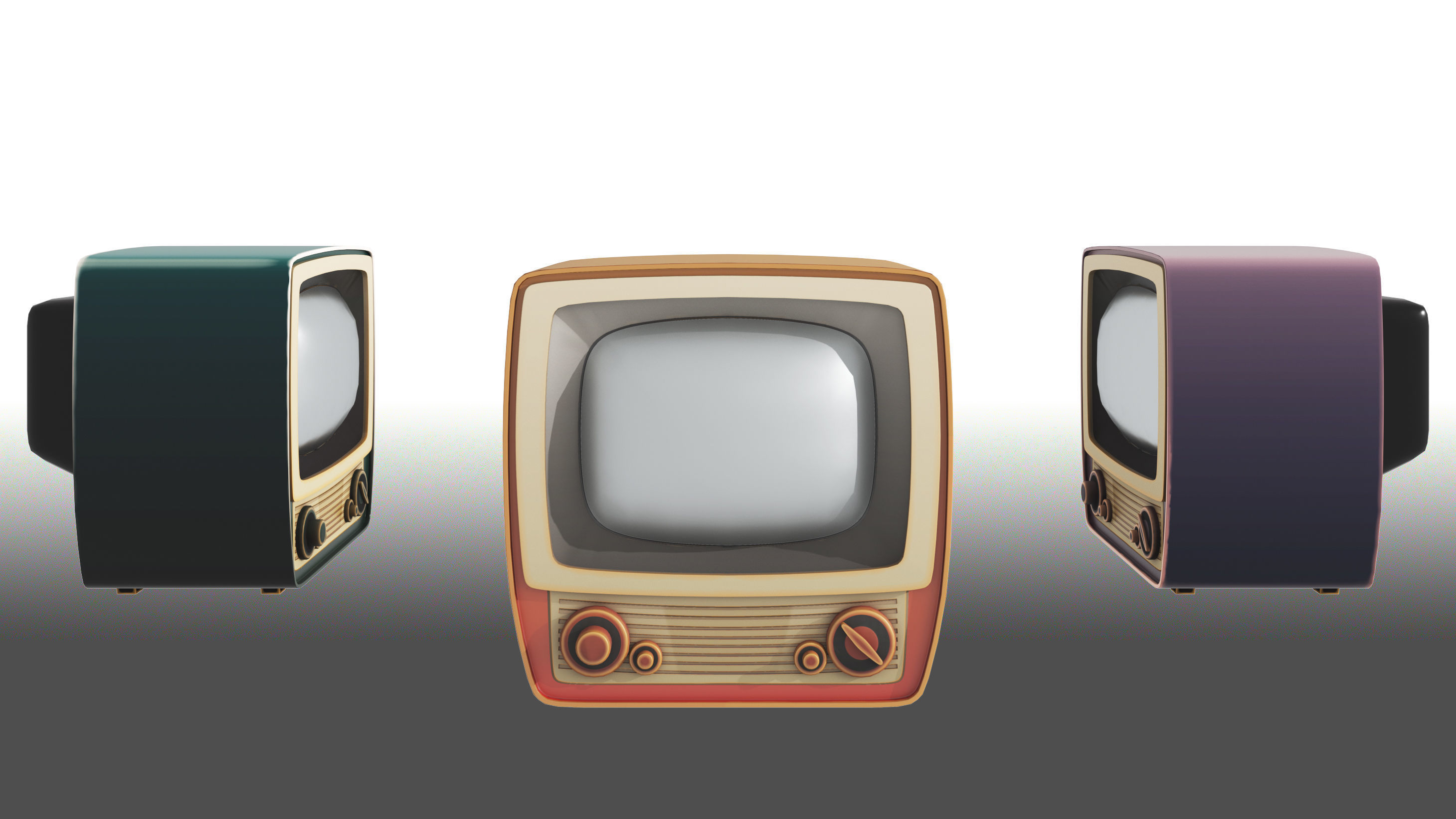 3D model Stylized Retro TV LOW POLY VR / AR / low-poly | CGTrader