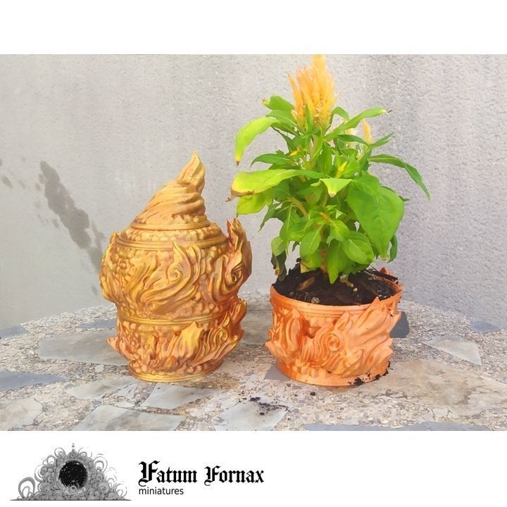 Fire jar - Fire flower pot 3D model 3D printable | CGTrader