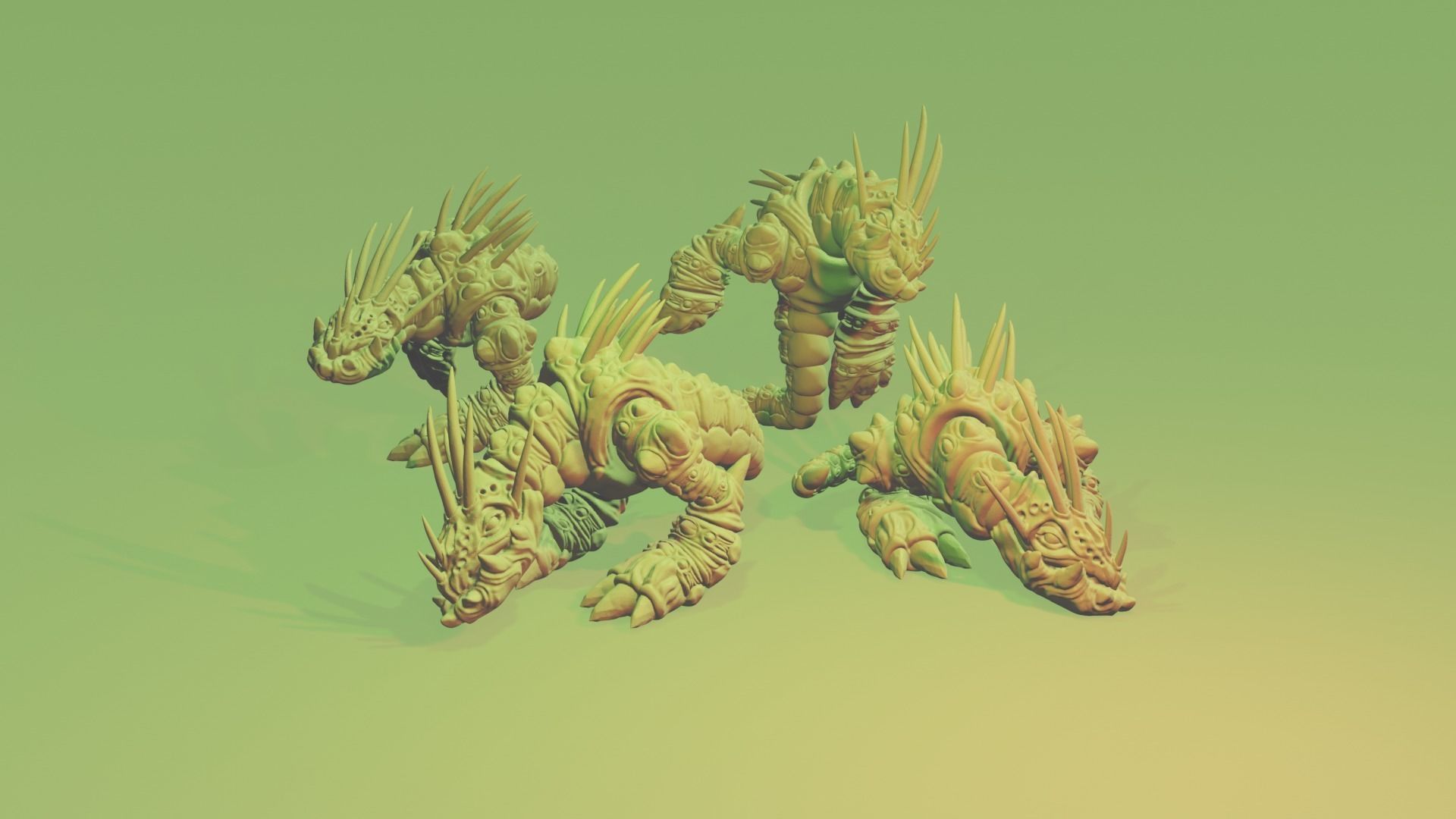 Dino cannibal chicken dogs - Pre-supported 3D model 3D printable | CGTrader