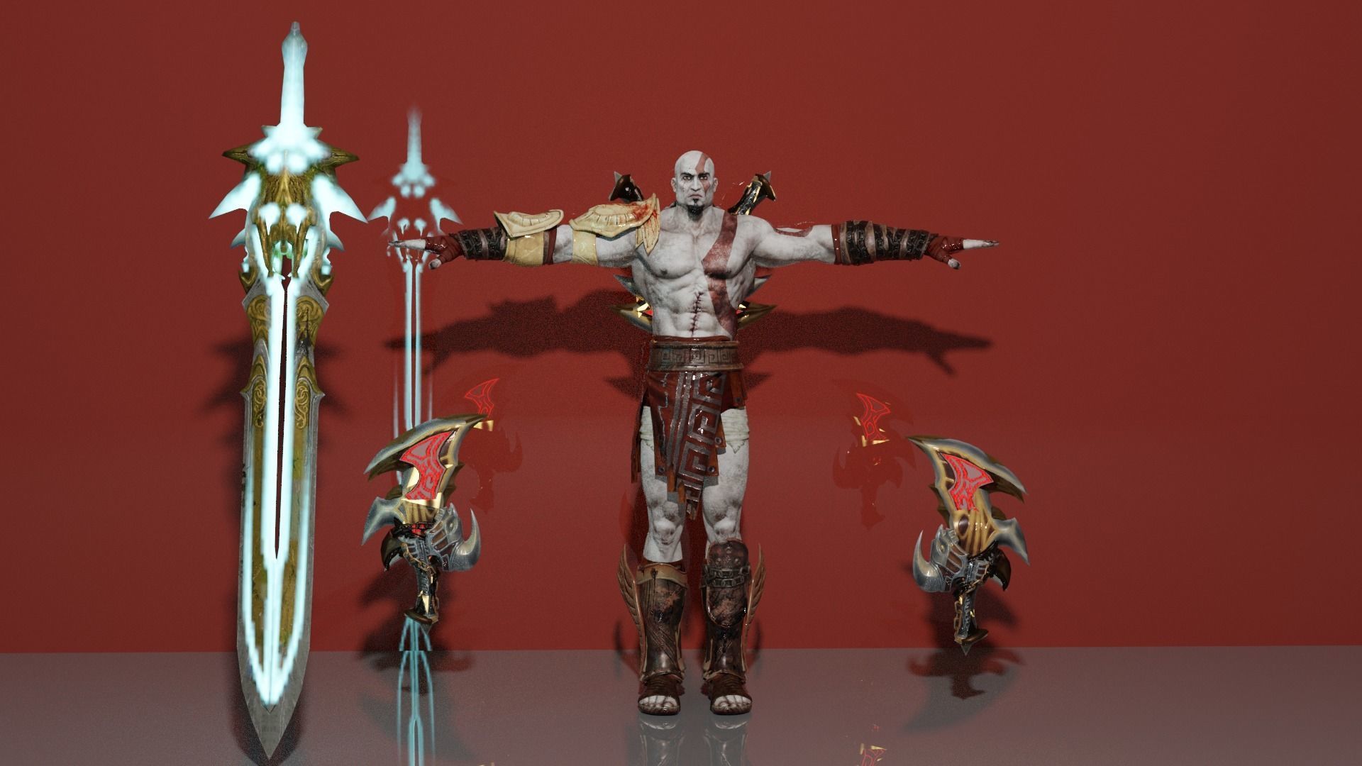 3D model Kratos god of war character VR / AR / low-poly | CGTrader