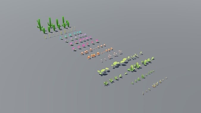 3D model Stylized Vegetation Pack - V1 VR / AR / low-poly | CGTrader