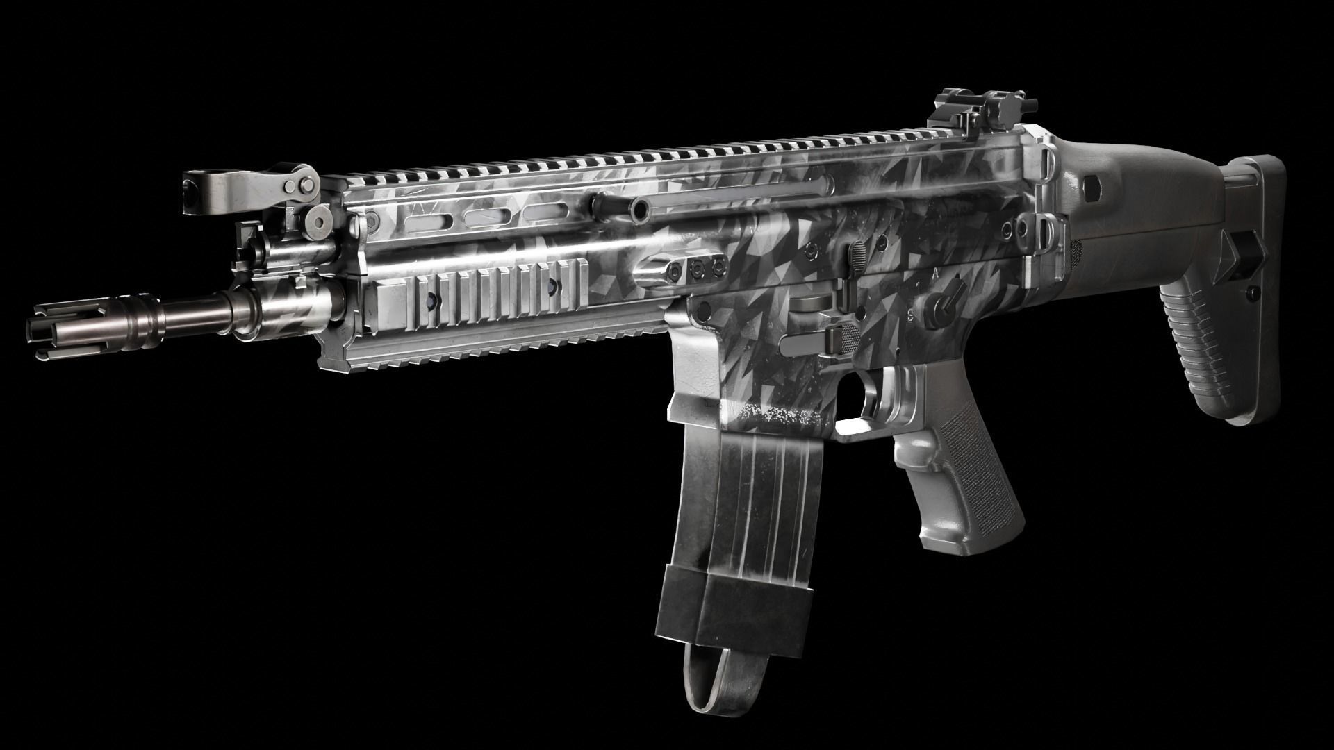 3D model Low Poly FN SCAR Assault Rifle VR / AR / low-poly | CGTrader